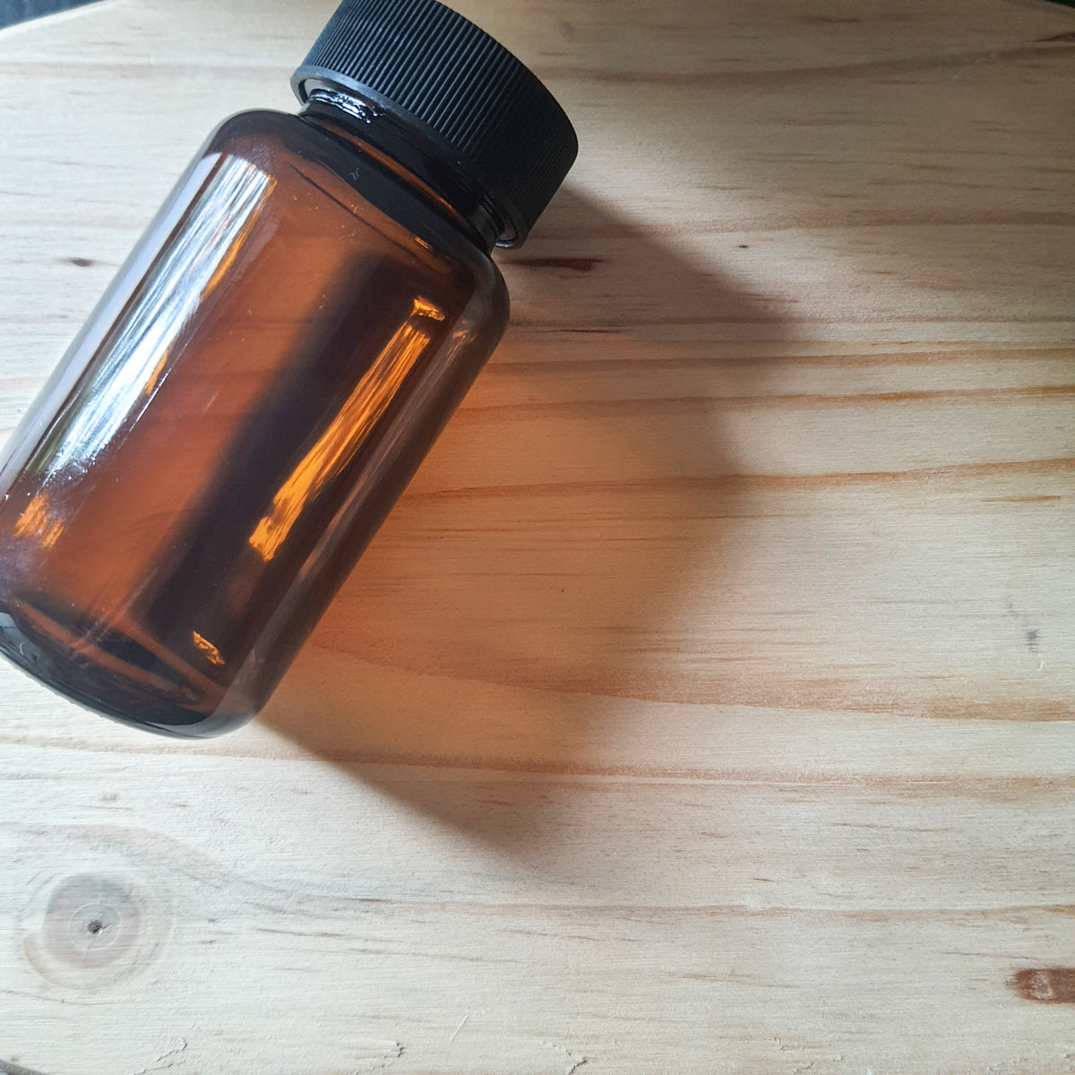 125ml Amber tablet Jar with Black lid – BottleLady